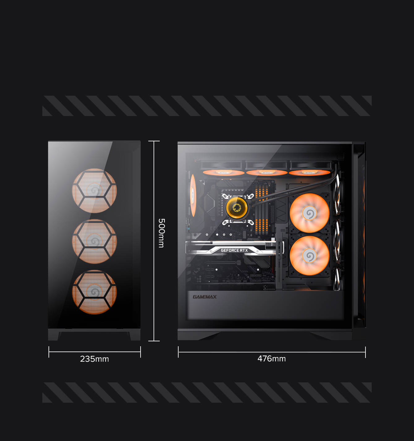 GAMEMAX Leader TG Black Full Tower Computer Case-Micro ATX / ATX / ITX ...