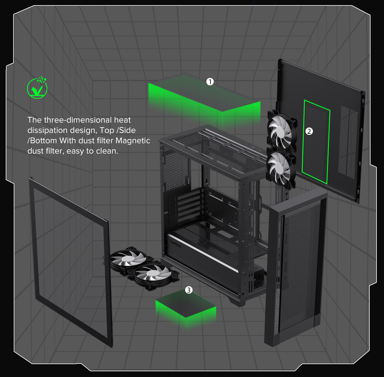 GameMax Defender Mesh Black USB3.0 Micro-ATX Gaming PC Computer Case ...