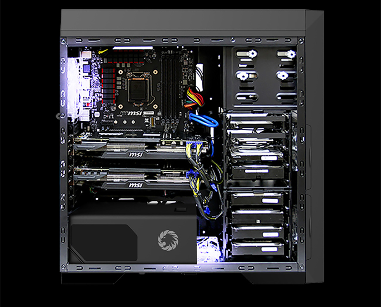 GAMEMAX Master TG Black Tempered Glass Full Tower Computer Case w ...