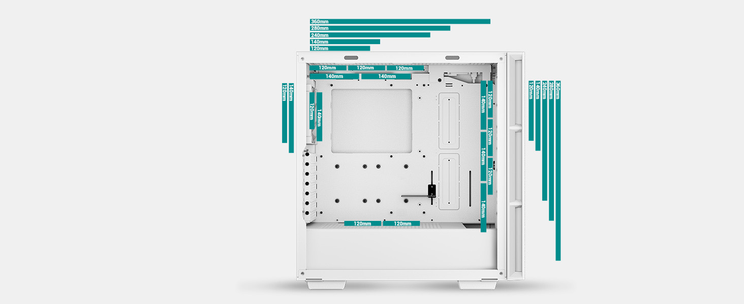 DeepCool CH560 WH ATX Airflow case, 3x Pre-Installed 140mm ARGB Fans ...