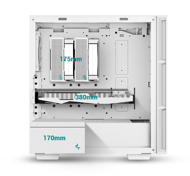 DeepCool CH560 WH ATX Airflow case, 3x Pre-Installed 140mm ARGB Fans ...