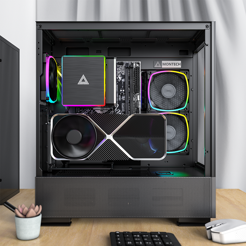 Montech Sky Two ATX Gaming Mid Tower Computer Case | Dual Tempered ...