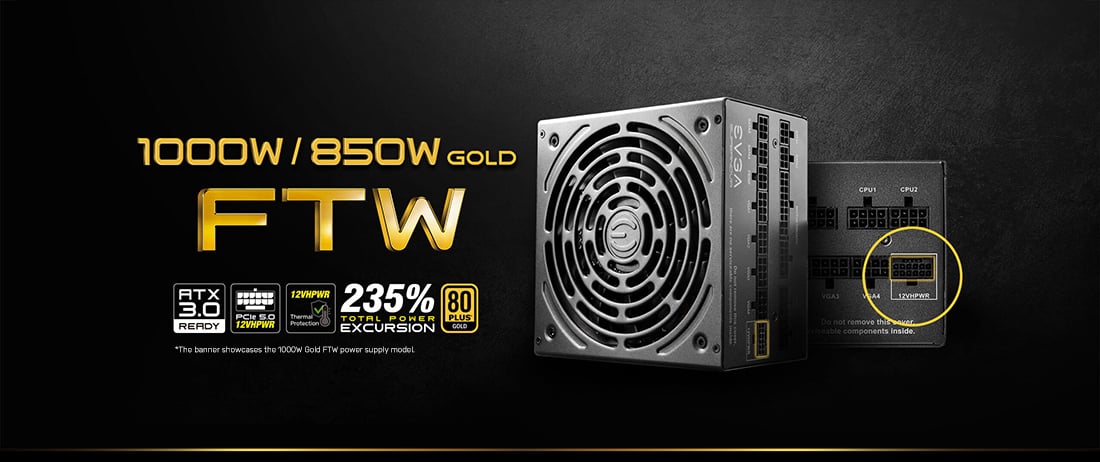 EVGA SuperNOVA 1000G FTW ATX3.0 & PCIE 5, 80 Plus Gold Certified 1000W ...