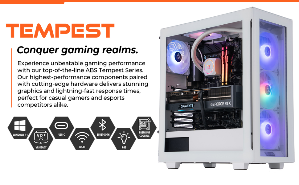 ABS Tempest Aqua High Performance Gaming PC - Windows 11 Home - Intel ...
