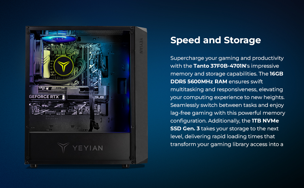 Yeyian Tanto Gaming PC Desktop INTEL Core i7 13700F, Nvidia RTX 4070 ...