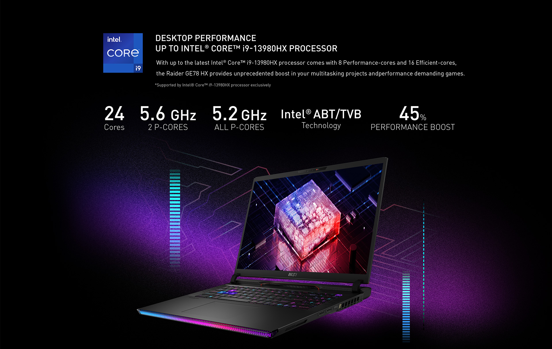 MSI Raider GE68HX 13VG-082US Gaming Laptop Intel Core i9-13980HX 2.20 ...