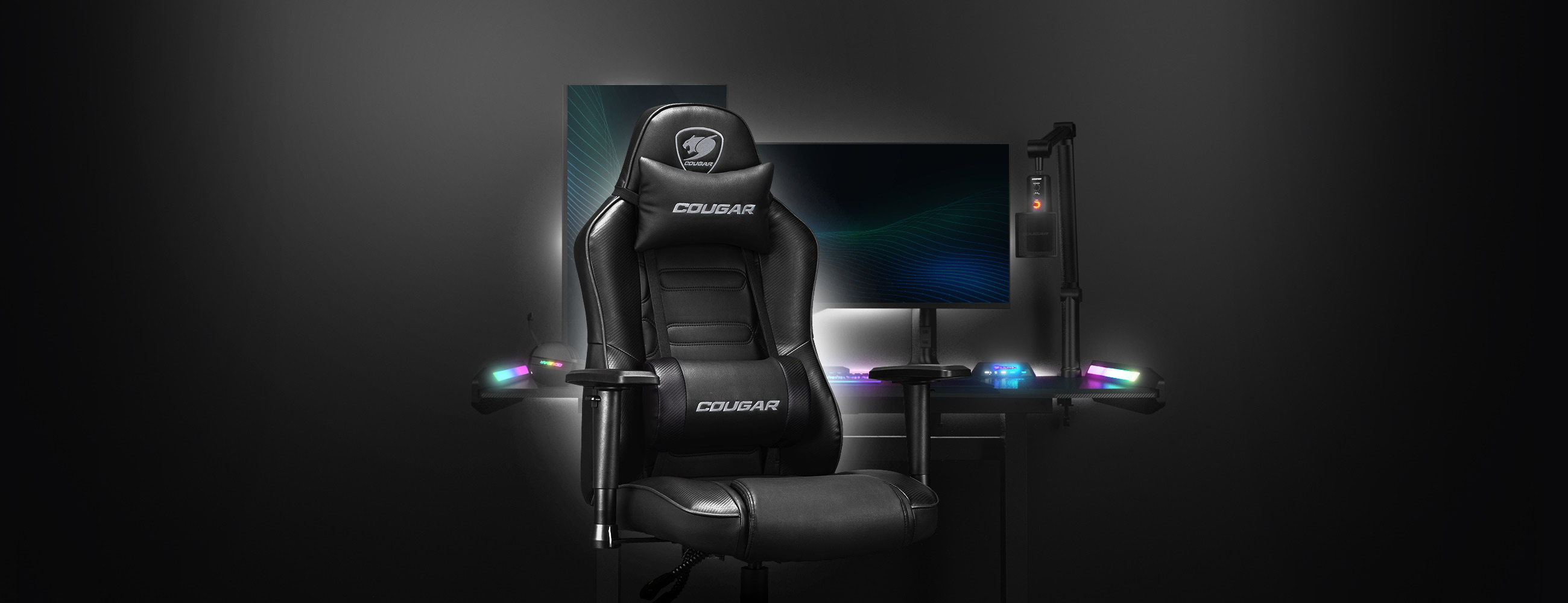 COUGAR Fusion S, Medium Size Gaming Chair with Built-in 3D Curved ...