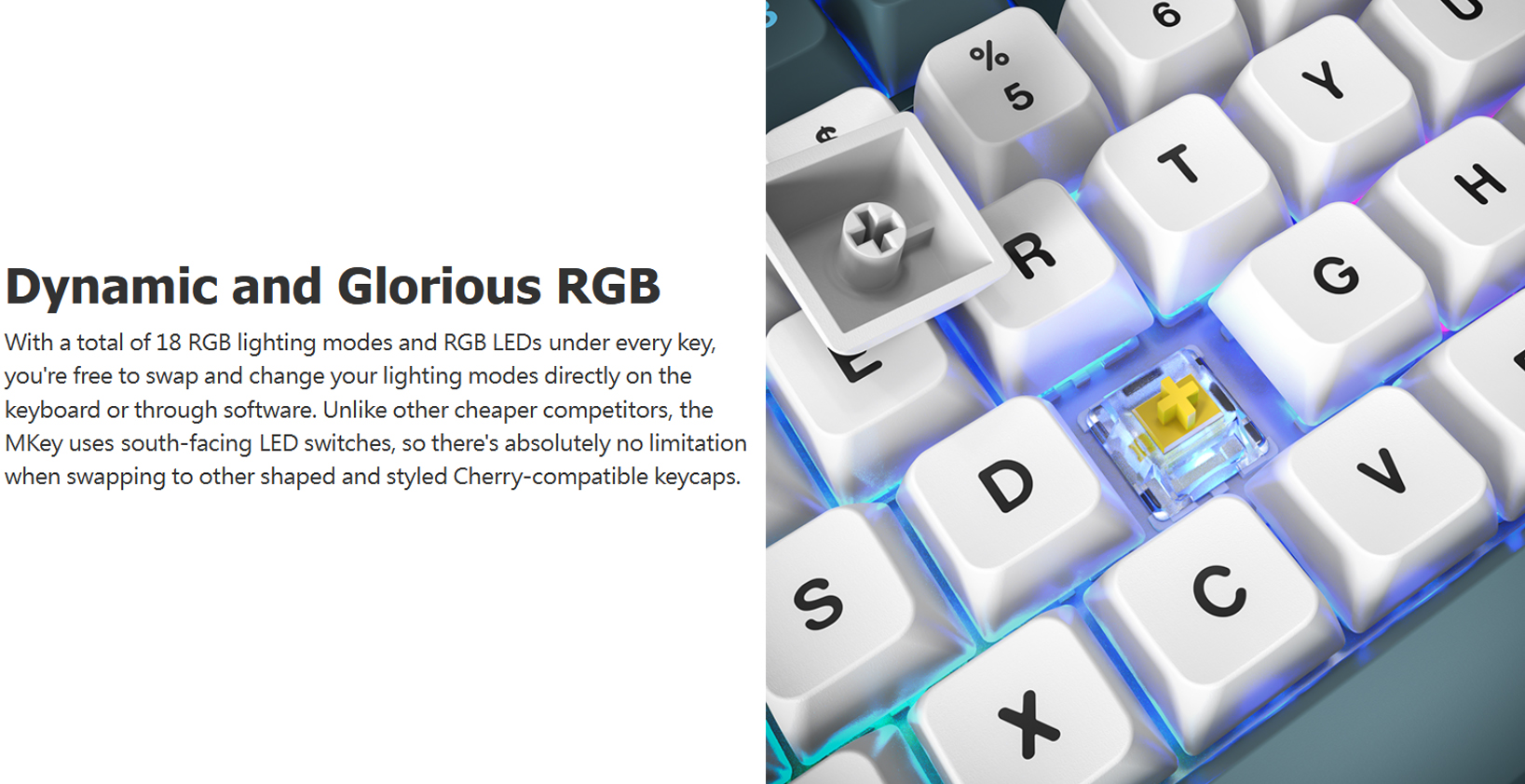 Montech MKey Mechanical Gaming Keyboard: Customizable RGB LED, Premium ...