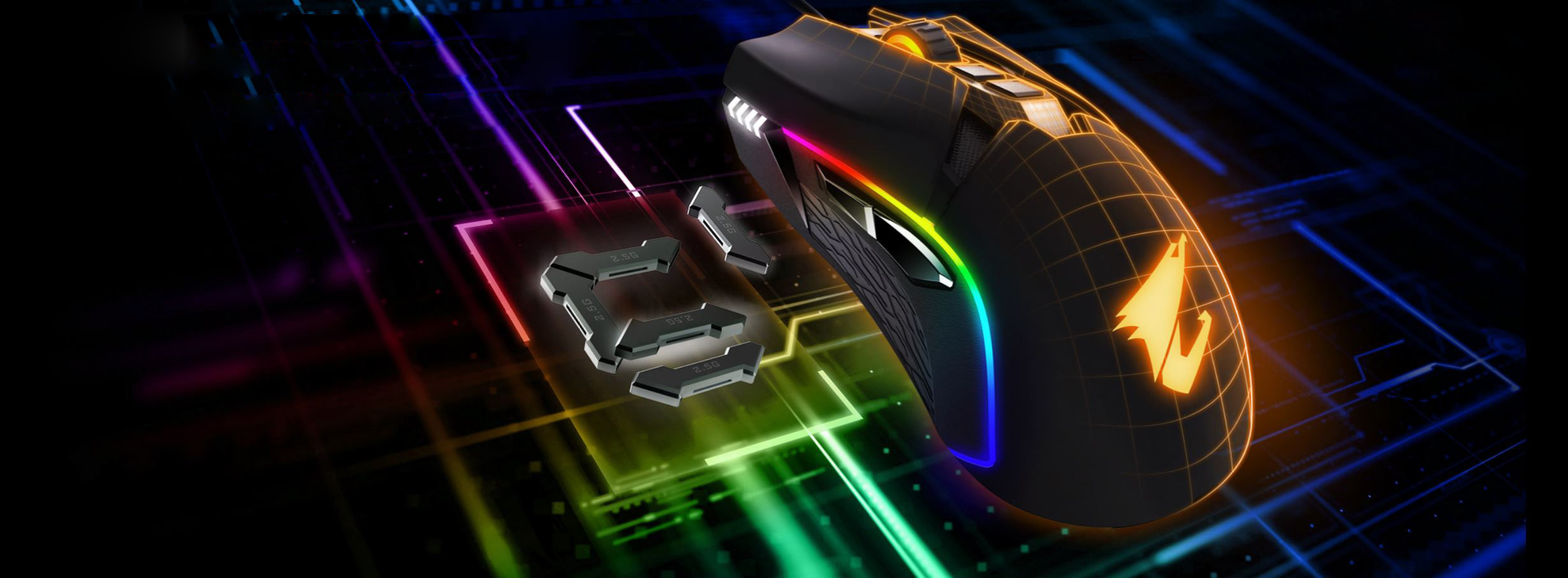 AORUS M5 Real 16000 DPI Optical Sensor, Ergonomic design, Adjustable ...