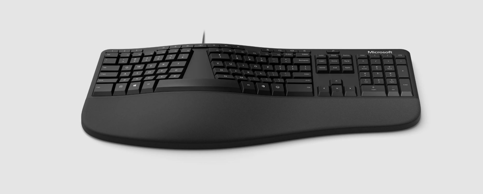 Microsoft Ergonomic Keyboard - Black. Wired, Comfortable, Ergonomic ...