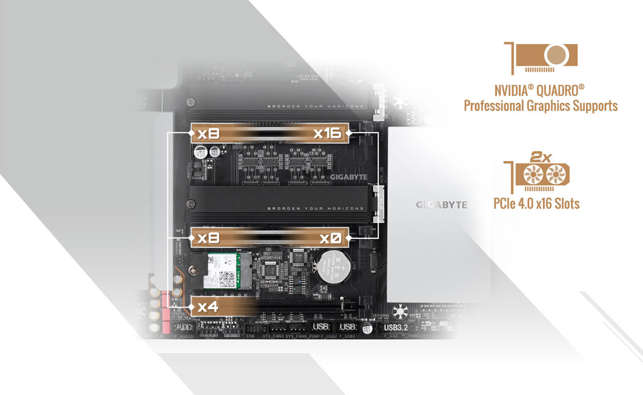 GIGABYTE B550 VISION D-P AM4 AMD B550 ATX Motherboard with Dual M.2 ...
