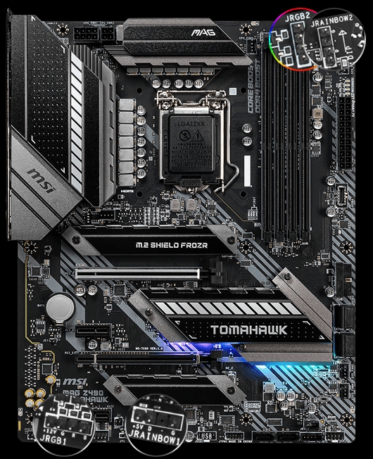 MSI MAG Z490 TOMAHAWK LGA 1200 ATX Intel Motherboard - Newegg.com