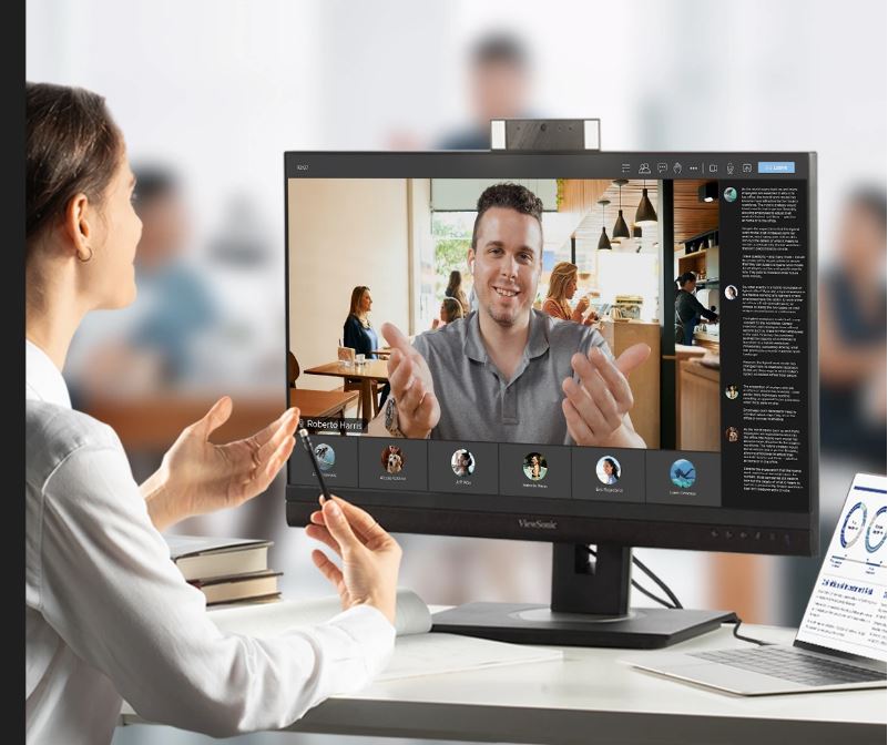 ViewSonic VG2456V - 24" 1080p Video Conference Monitor with Webcam, 90W ...