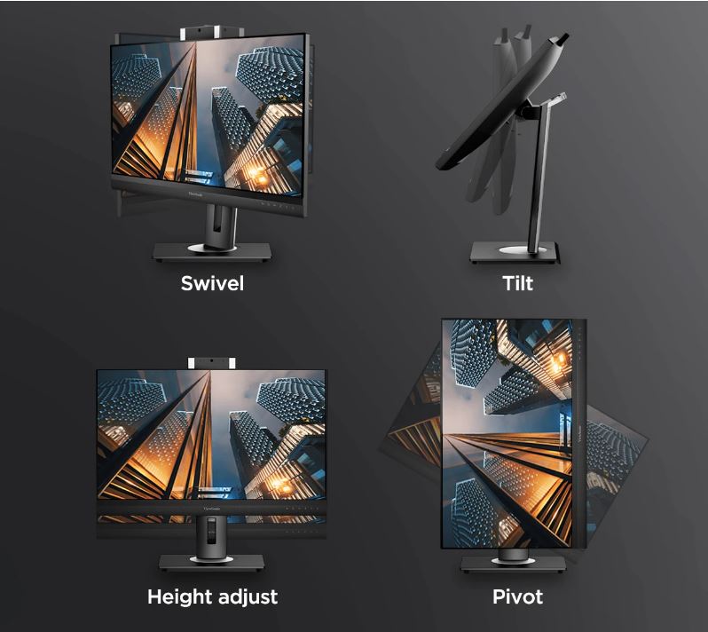 ViewSonic VG2456V - 24" 1080p Video Conference Monitor with Webcam, 90W ...