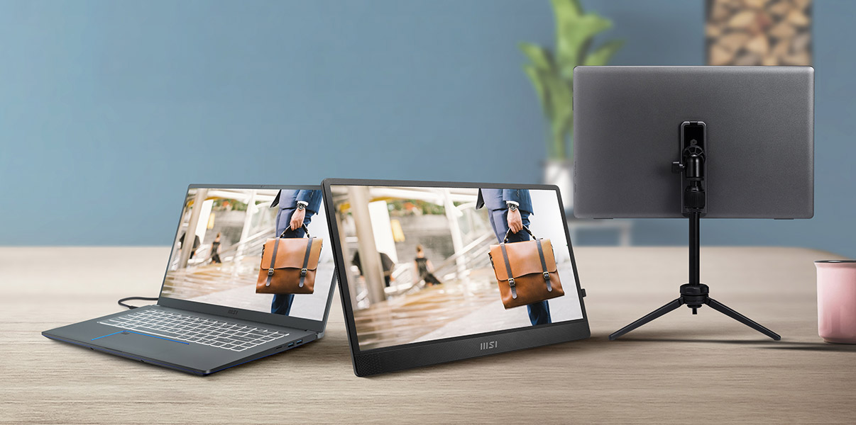 MSI Pro MP161 E2 Portable Monitor, 15.6" FHD IPS 1080p, USB Type-C ...