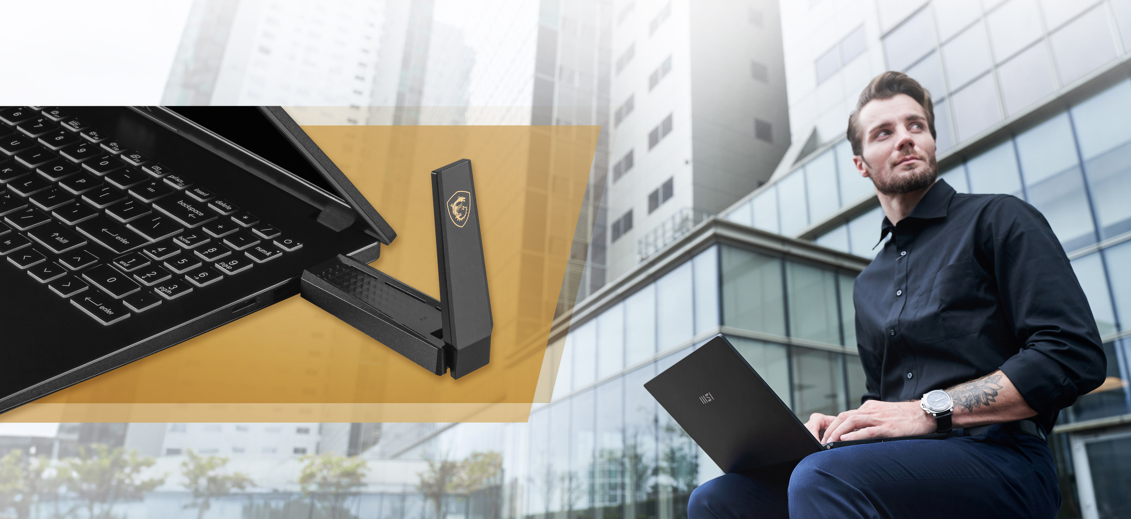 MSI AXE5400 WiFi 6Tri-Band USB Adapter - WLAN up to 5400 Mbps (6Ghz ...