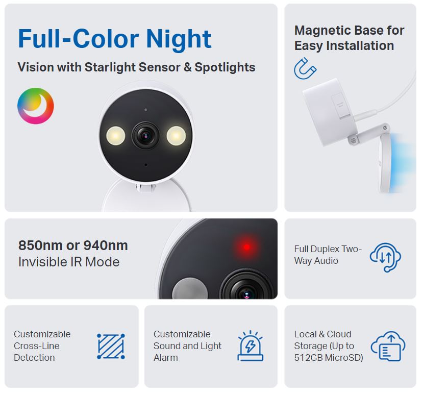 TP-Link Tapo 2K QHD Security Camera, Indoor/Outdoor, Color Night Vision ...