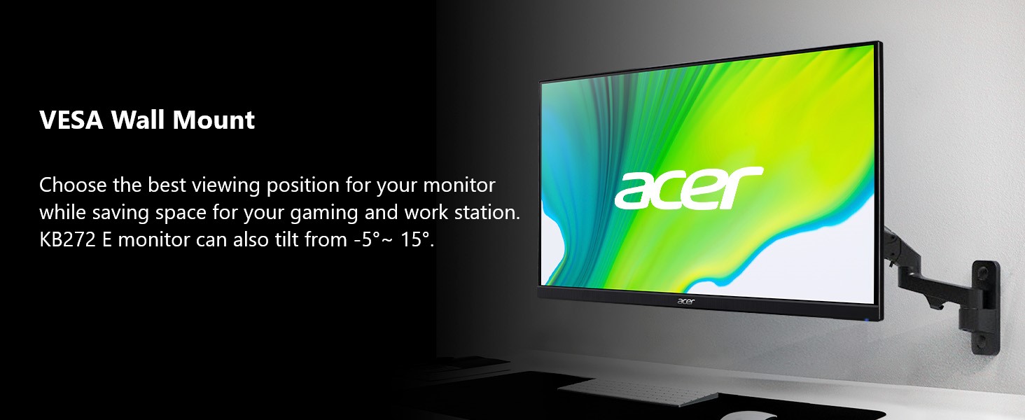 Acer KA272 EBI 27" IPS Full HD (1920 x 1080) Zero-Frame Gaming Office ...