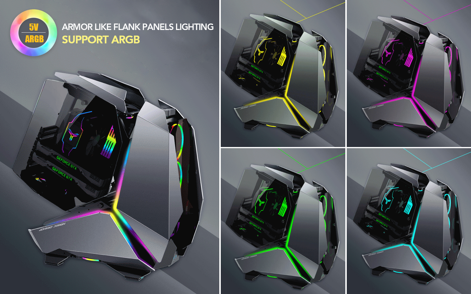 JONSBO MechWarrior MOD-5 Gaming Computer Case Support ATX Motherboard ...