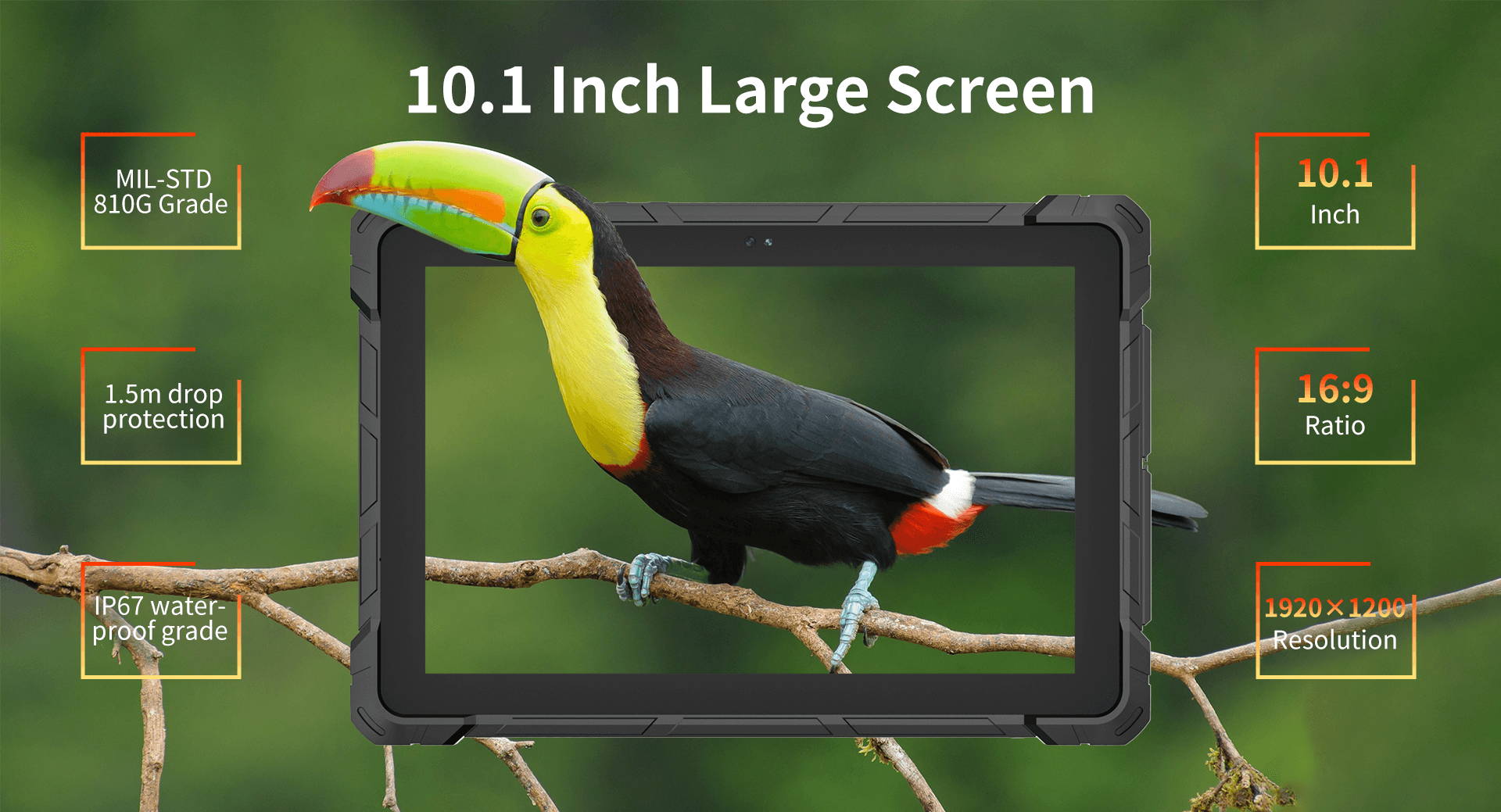 HIGOLEPC Rugged Windows Tablet 10.1" Sunlight Readable Windows 10 Pro ...