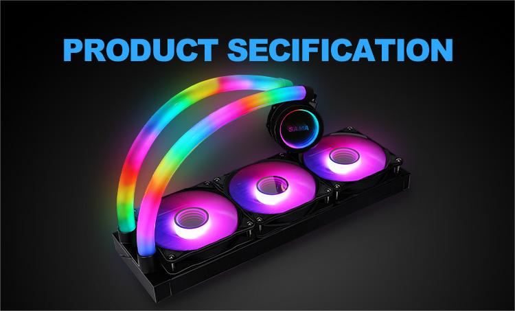 SAMA 360mm ARGB Cpu Liquid Cooler 360 AIO With Infinity Mirror Aluminum Water Cooler PWM Fan for ...