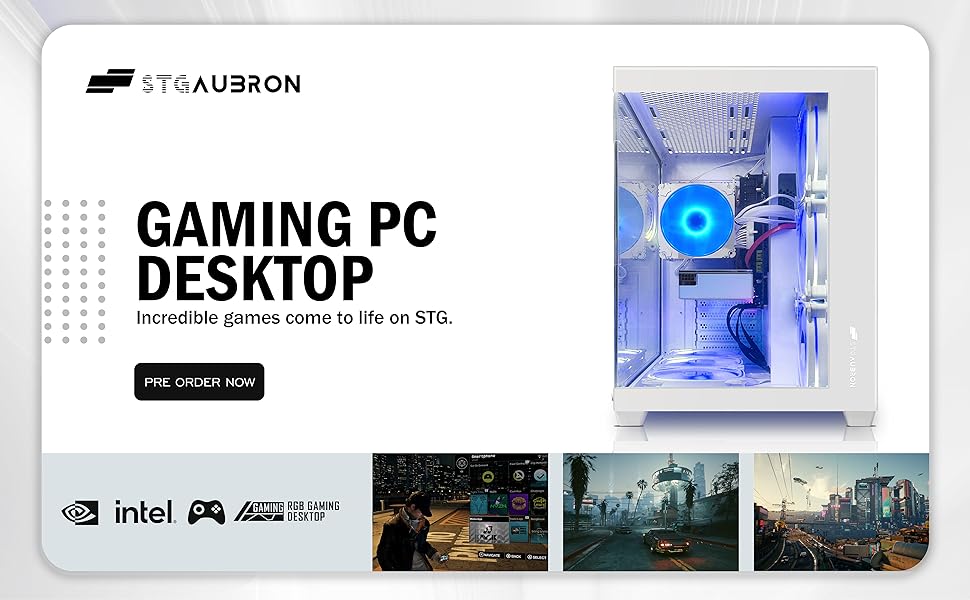 STGAubron Gaming Desktop PC,Intel Core i7-8700 up to 4.6G,16G DDR4,1T ...