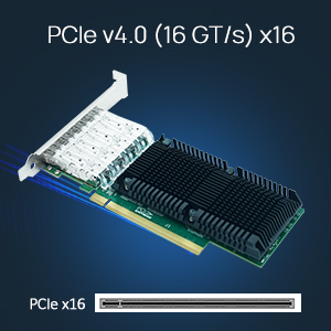 LR-LINK 1023PF-4SFP28 PCIe x16 Quad-port 25G SFP28 Ethernet Network Adapter (Intel E810 Chip ...