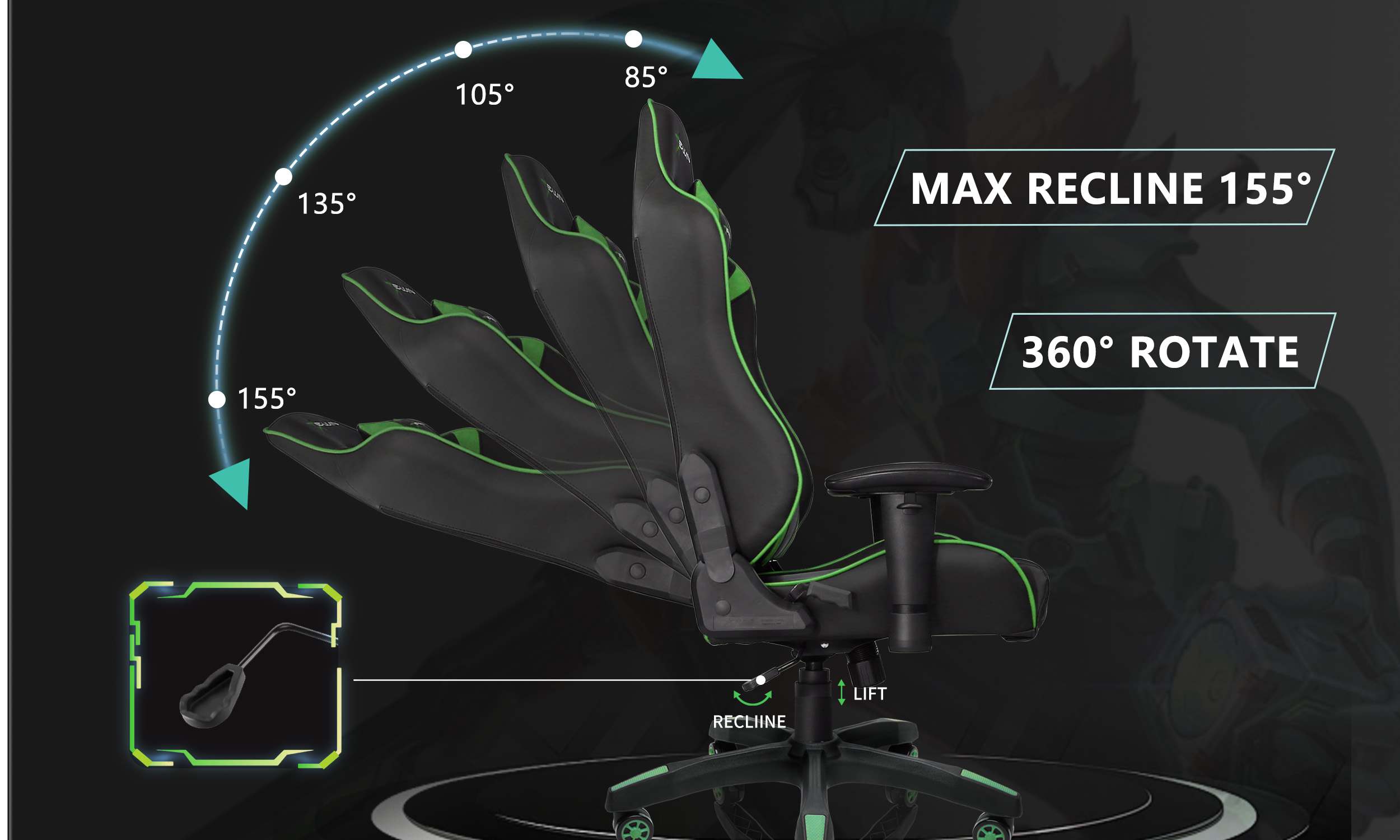 E-WIN 400lb Gaming Chair ,Office Chair High Back Computer Chair ...