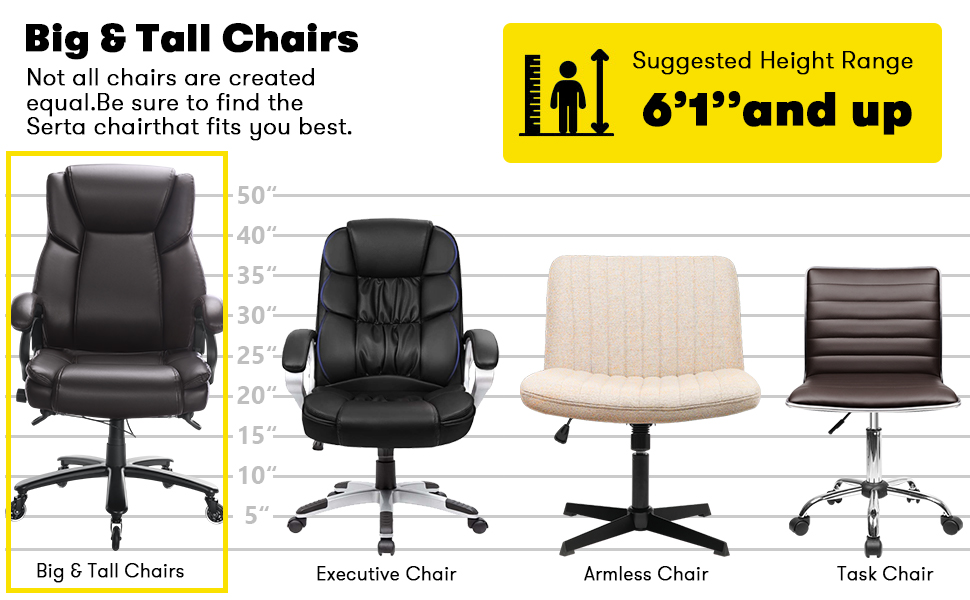 Vitesse Heavy Duty Big and Tall Office Chair,400LBS Capacity Office ...