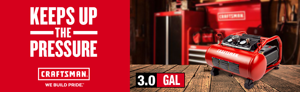CRAFTSMAN Air Compressor 3 Gallon 1.5 HP Max 155 Psi Pressure Oil Free Tire Inflator Portable CMXECXA0200341 Newegg