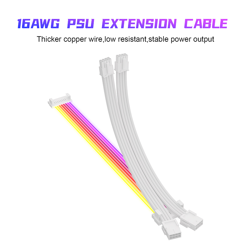 SAMA 2 pcs 8 Pin RGB CPU Extension Cable For PC Case PSU Power ...