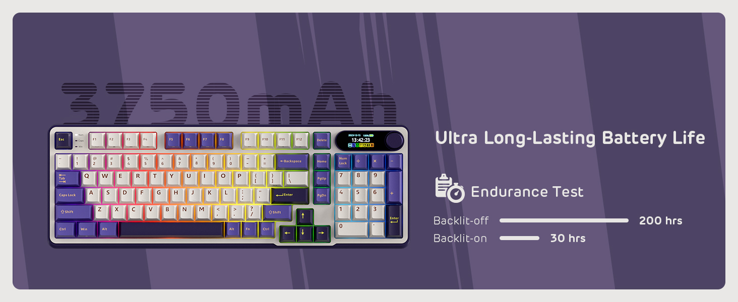 RK ROYAL KLUDGE S98 Mechanical Keyboard Smart Display & Knob Top Mount ...