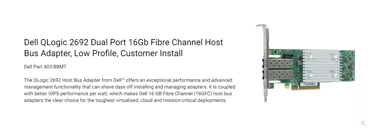 QLogic 2692 Dual Port 16Gb Fibre Channel HBA, Low Profile - 0TCK3G BK3210407 403-BBMT CK9H1 ...