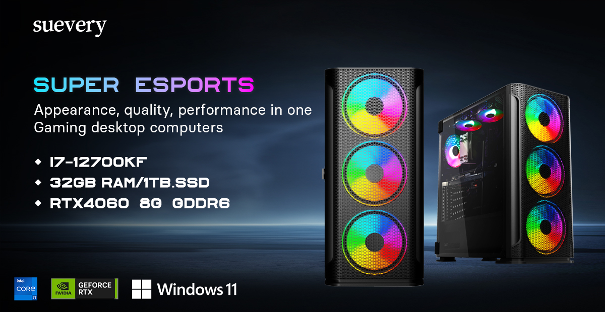 Suevery Gaming PC 12th Gen Core i7-12700KF (12 cores up to 4.9GHz ...