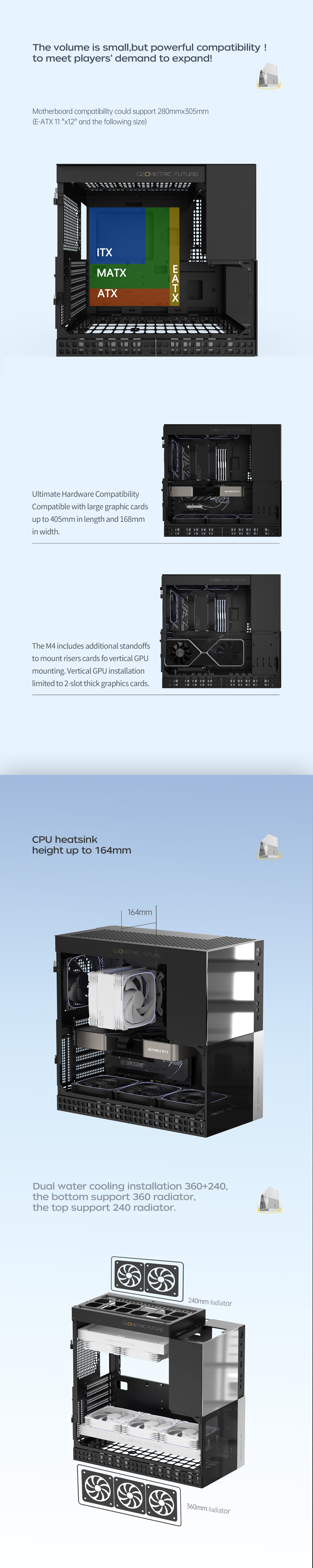 Geometric Future M4 Caliburn mid/Mini Tower, E-ATX/ATX Gaming Case ...