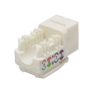 25 pack lot Keystone Jack Cat5e White Network Ethernet 110 Punchdown ...