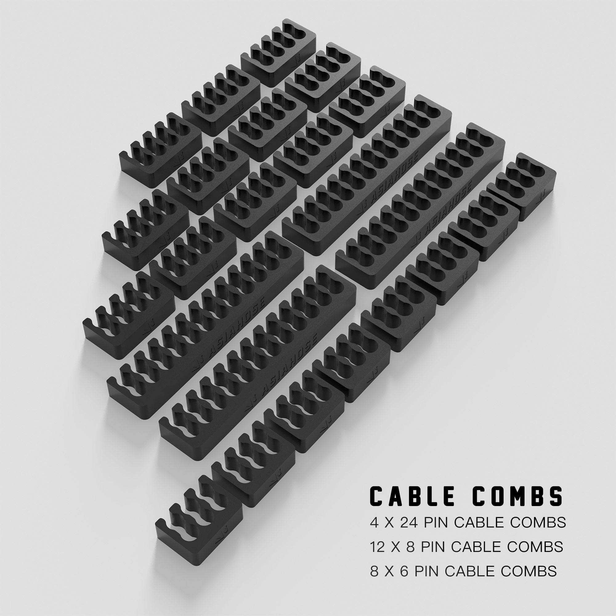 Asiahorse Black & Transparent Black cable combs for psu cable,extension ...