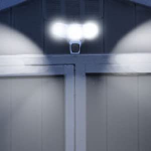 Home Zone Security Triple Head Floodlight Camera Smart 2.4 GHz 1080P ...