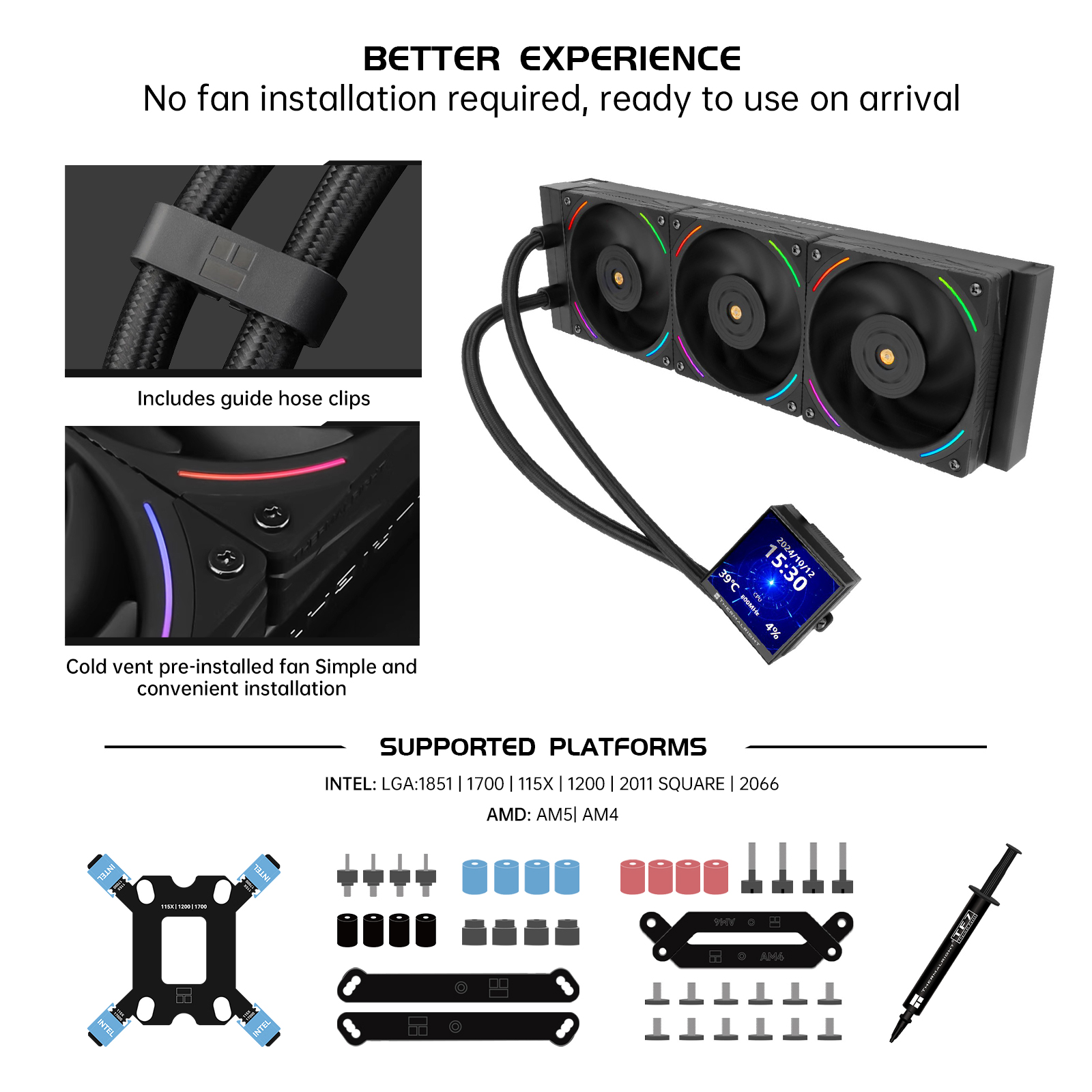 Thermalright Hyper Vision 360 ARGB AIO CPU Liquid Cooler - Magnetic ...
