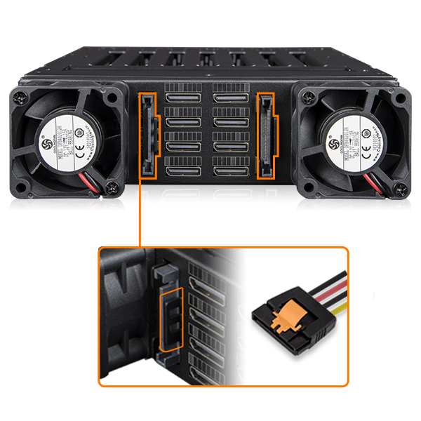 ICY DOCK 8 x M.2 NVMe SSD PCIe 4.0 Mobile Rack for 5.25" Bay with 8 x ...