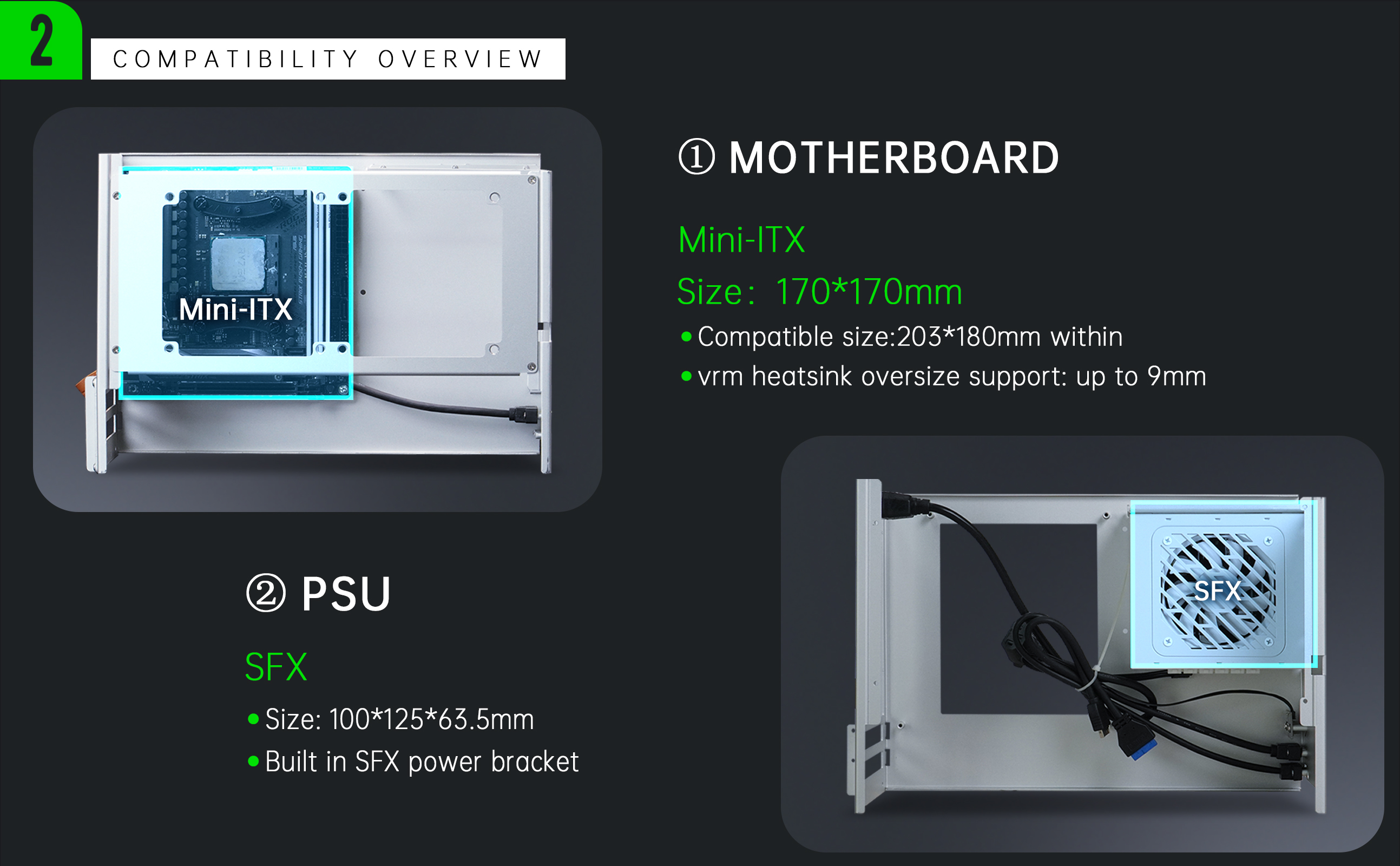 ZZEW B5 Full Aluminum Mini-ITX Computer Case Aluminum Frame, Compact Size Dual-Chamber Layout ...