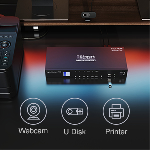 TRIPLE MONITOR KVM 4-PORT-4K 60HZ UHD- 4 Computers x 3 Monitor- AUDIO ...