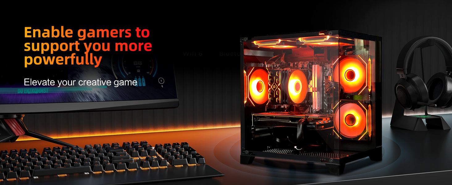 HZG Gaming Desktop Computer PC,AMD Ryzen 5 5600X,RX 6750GRE 32GB RAM ...