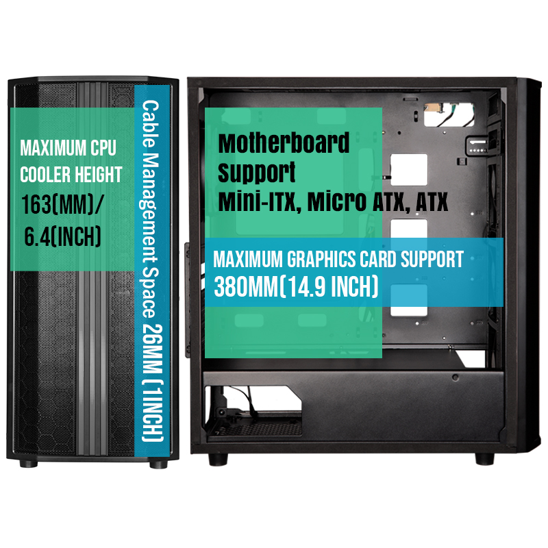 BitFenix Saber Mesh High Airflow ATX ARGB PC Gaming Case White, GPU ...