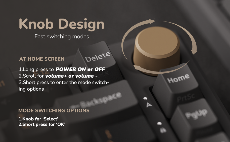 RK ROYAL KLUDGE M75 Mechanical Keyboard 2.4GHz/Bluetooth/USB-C Wired ...