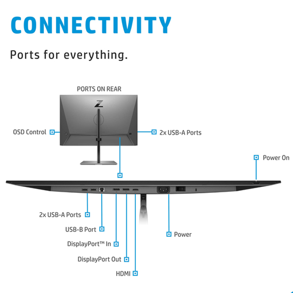 HP Z27Q G3 IPS QHD 16:9 Display 1C4Z7AA#ABA Bundle With Docztorm Dock ...