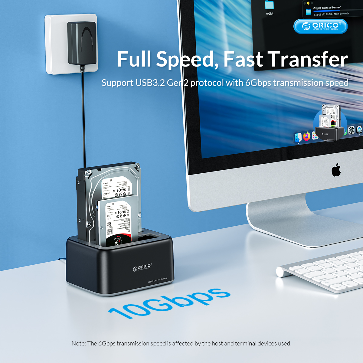 ORICO SATA to Type-C HDD Docking Station Super Speed 6Gbps External ...