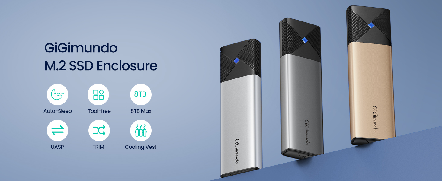 Gigimundo by iDsonix M.2 NVMe SSD Enclosure USB-C 3.2 Gen2 10Gbps ...