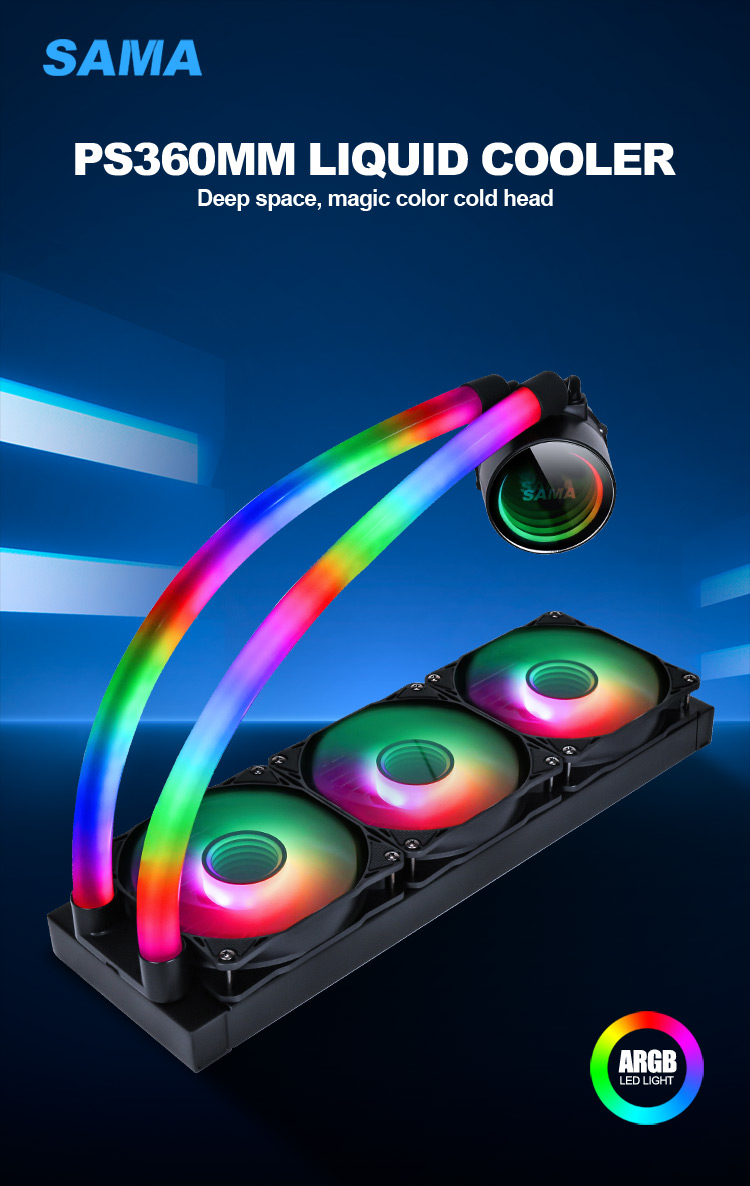SAMA 360mm ARGB Cpu Liquid Cooler 360 AIO With Infinity Mirror Aluminum ...
