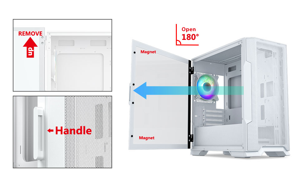 Vetroo M03 Compact Computer Case Micro ATX Mini ITX White Gaming PC ...